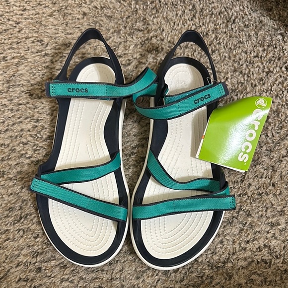 CROCS | Shoes | Nwt Crocs Swiftwater Webbing Sandal In Tropical Teal ...